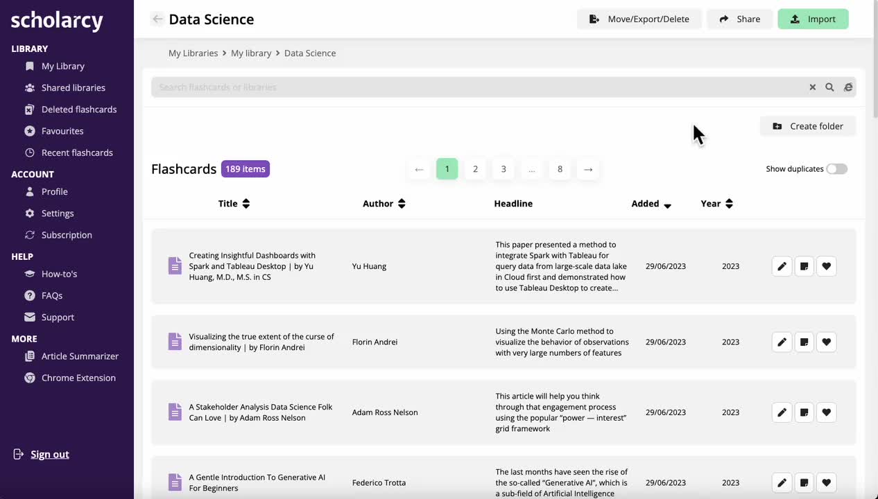 Organise and customise - Scholarcy User Guide